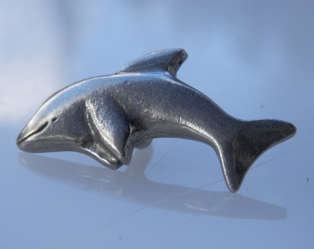 Vintage Dolphin Button Signed - Etsy