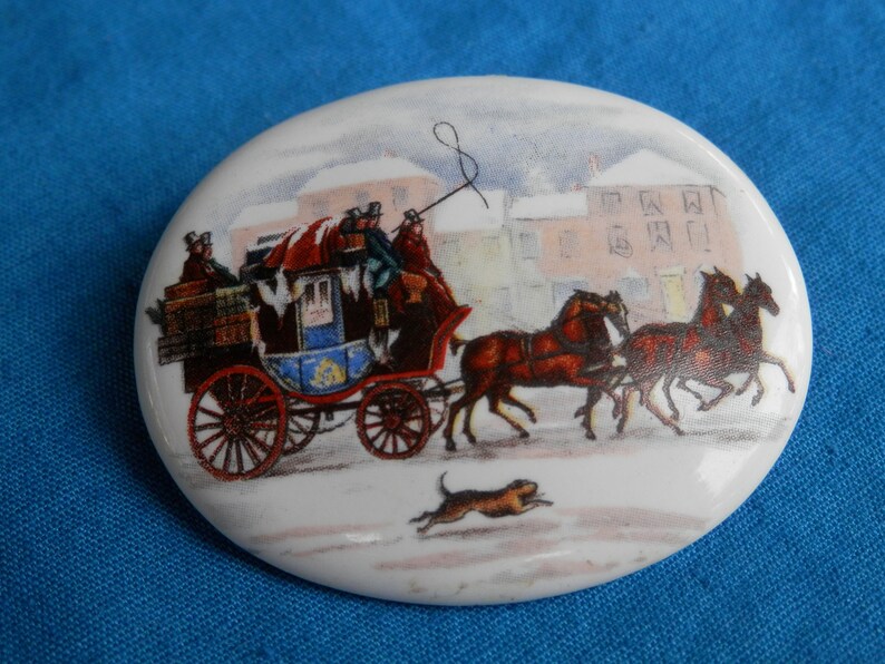 XL Transfer Currier & Ives Vintage Button - Etsy