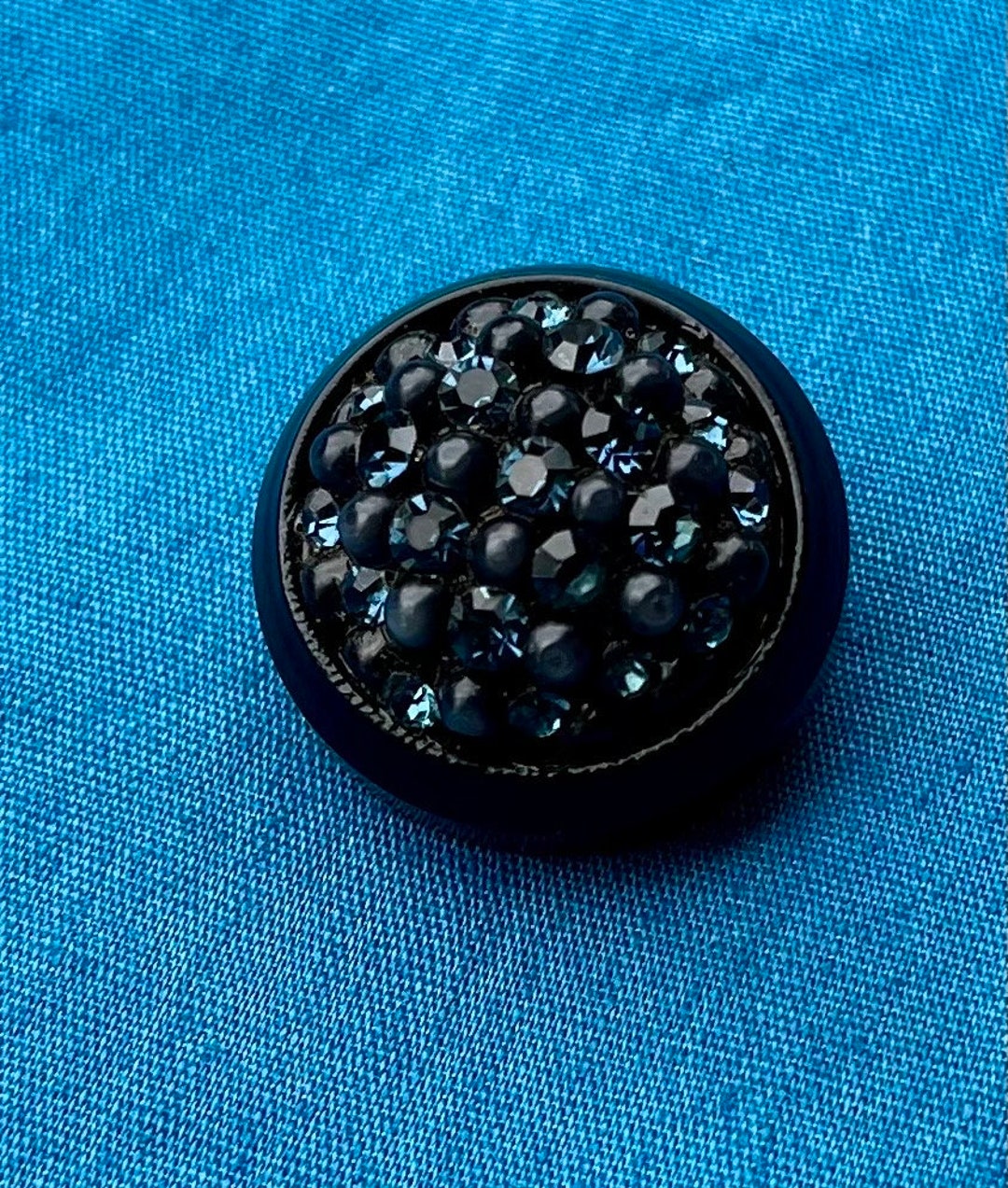 Vintage Rhinestones Half Dome Button - Etsy