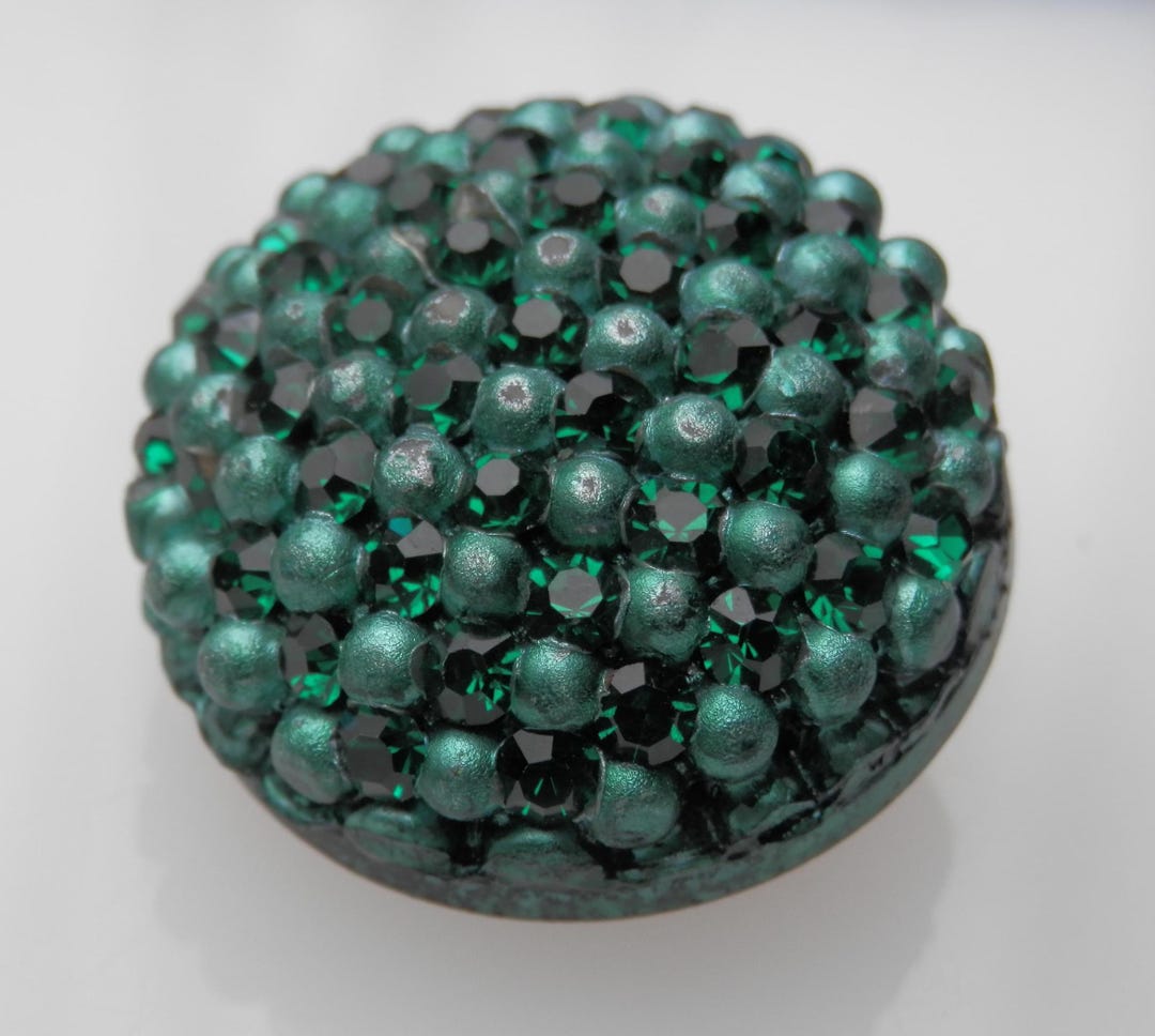 Vintage Rhinestones Half Dome Button - Etsy