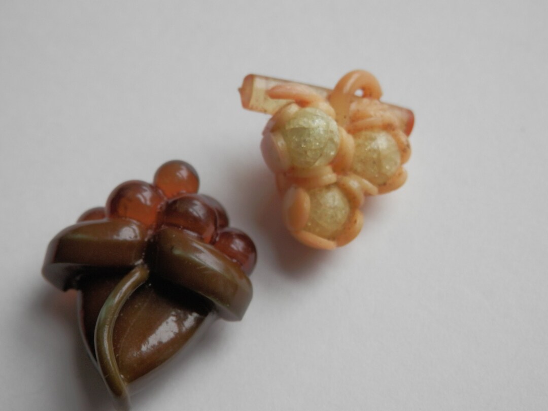 Vintage Pair of Grape Bunch Buttons - Etsy