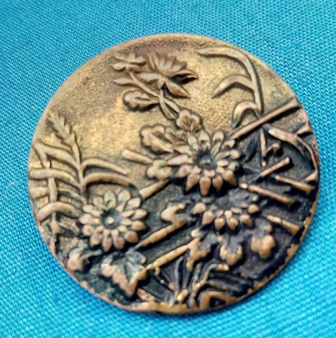 Vintage Brass Button Butterflies Flowers Asian - Etsy