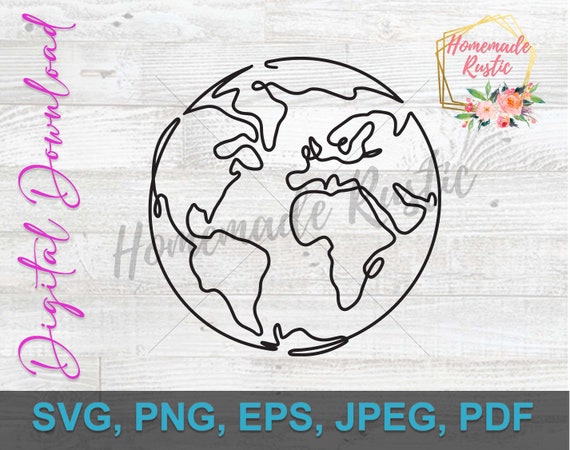 Digital File World Map Tattoo Style Line Art Design. SVG | Etsy