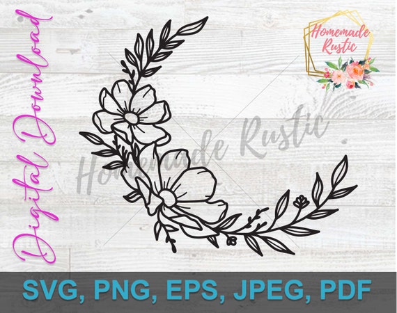 Digital File Floral Line Art Floral Tattoo Style Design. - Etsy