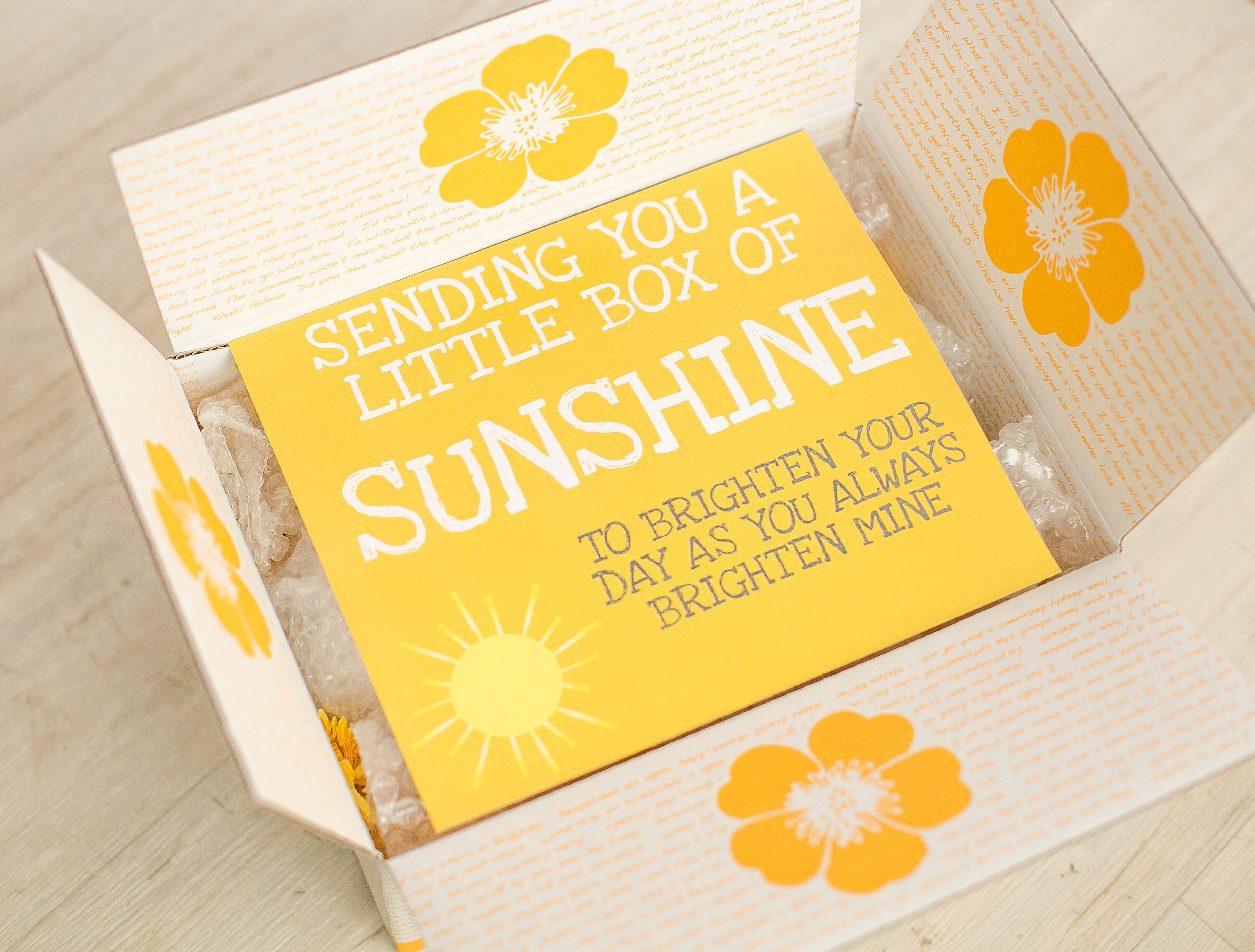 A sunshine gift box. Full of happy treats that will make | Etsy