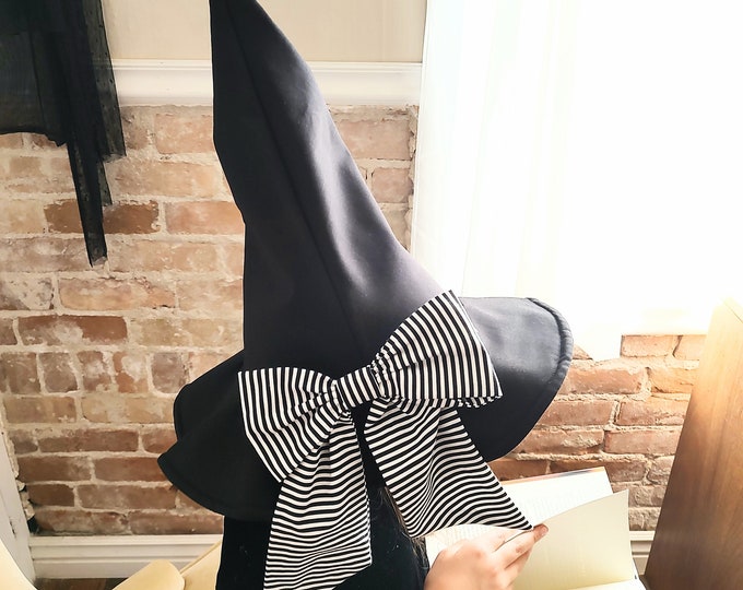 Girls Witch Hat: Black & White Stripes, Halloween Costume - Etsy