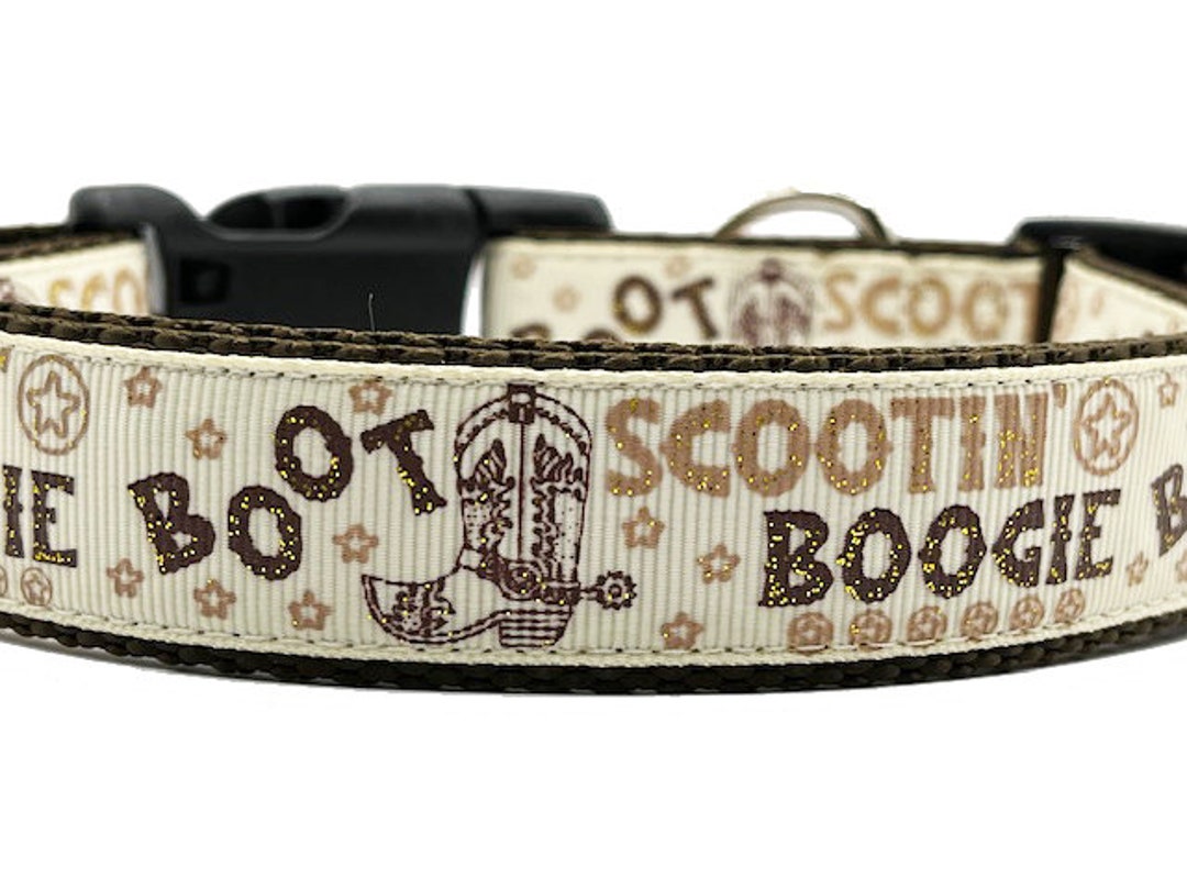 Boot Scootin' Boogie Dog Collar, Country Dog Collar, Fun Dog Collar ...