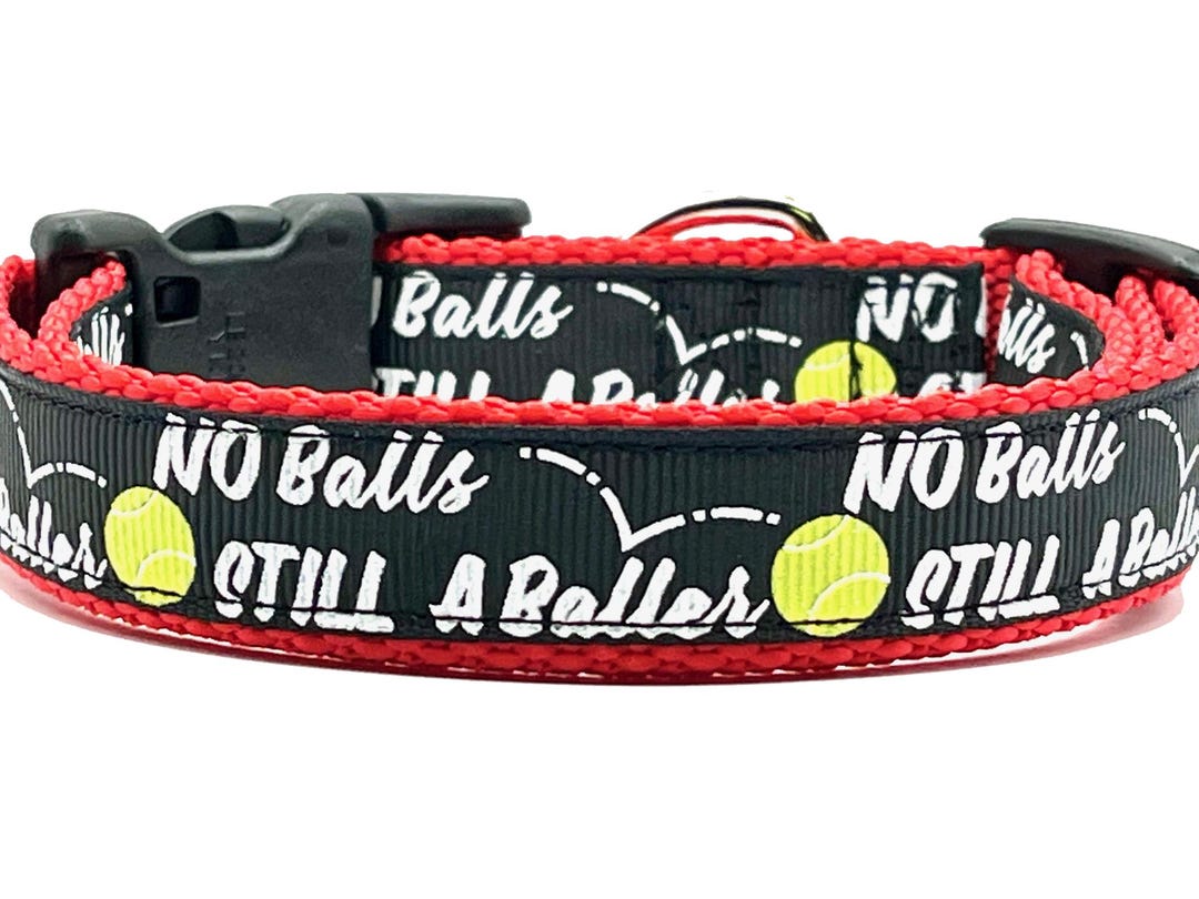 Funny Dog Collar: "no Balls Still A Baller" Tennis Ball Design - Etsy