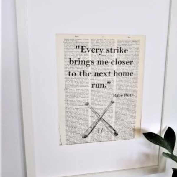 Babe Ruth Quote - Etsy