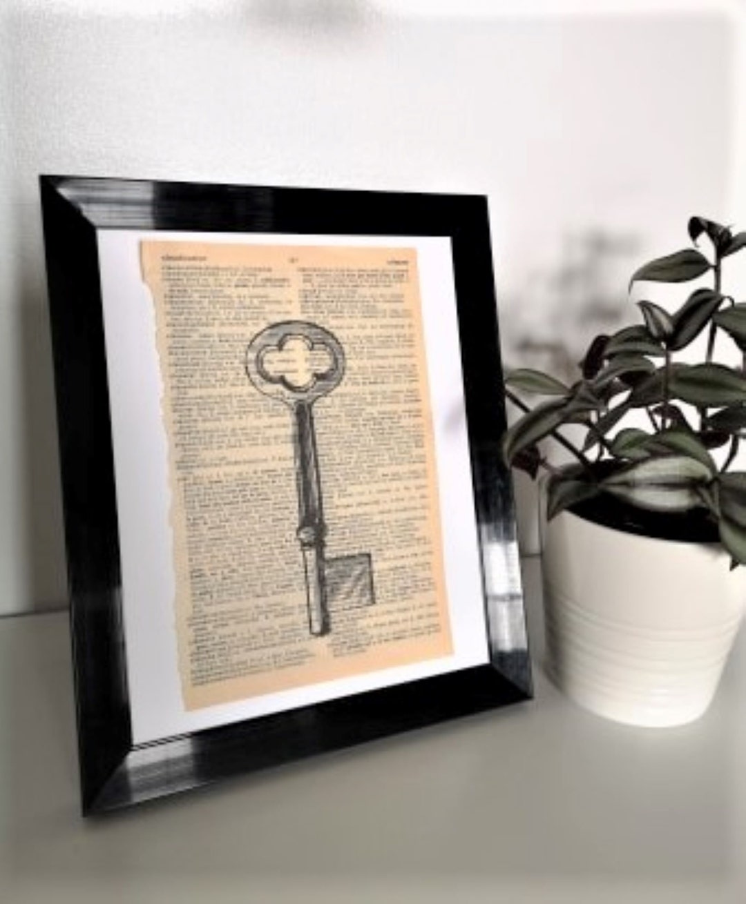 Vintage Skeleton Key Dictionary Page Art Print - Etsy