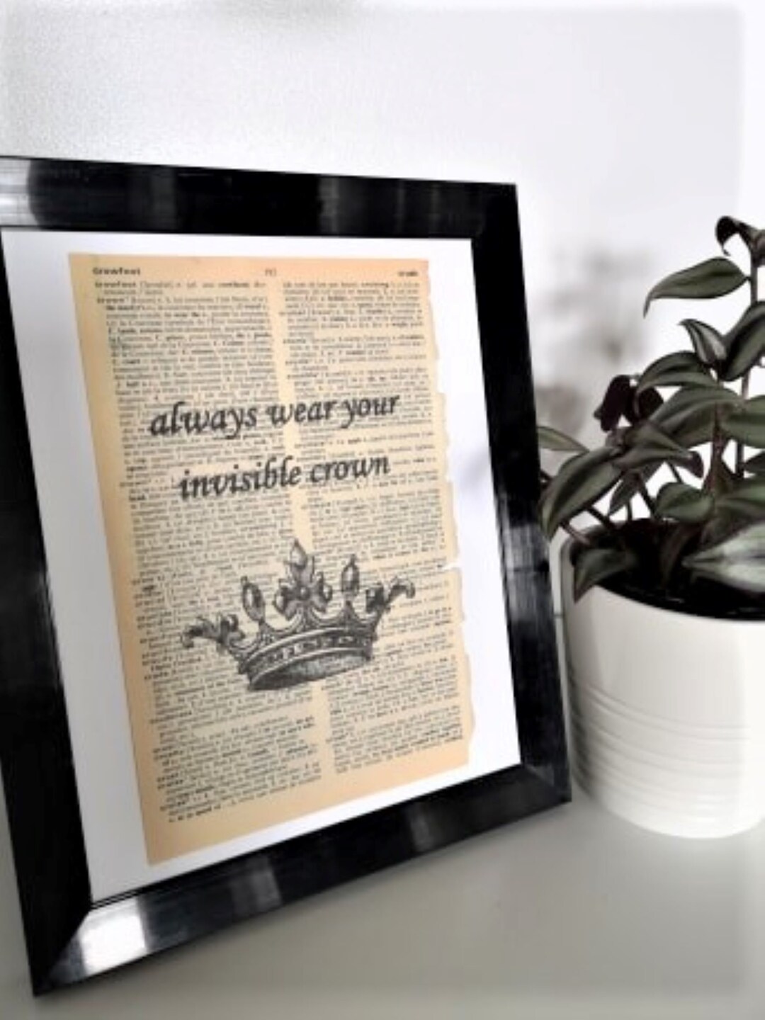Crown Dictionary Art Print Home Decor Book Page Art Always - Etsy
