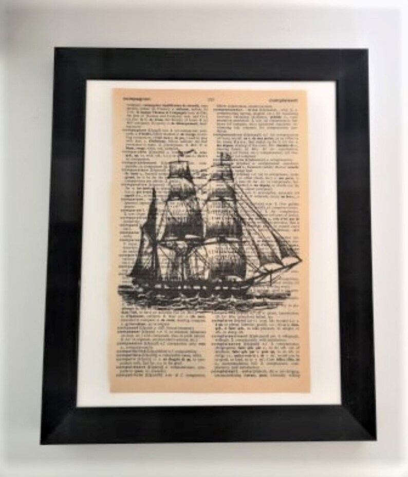 Set of 3 Dictionary Art Prints Vintage Compass Ship Anchor | Etsy