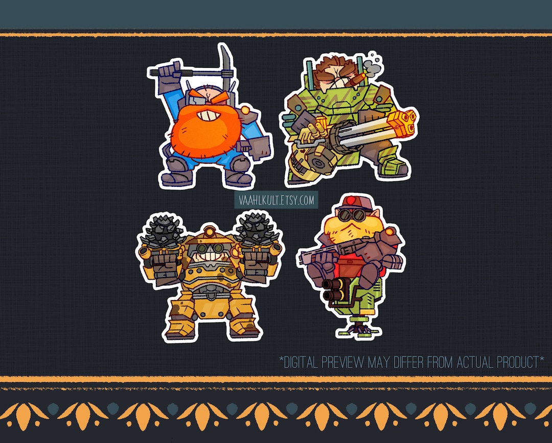 DRG Dwarves Stickers - Approx. 3" - Set or Individual - Etsy