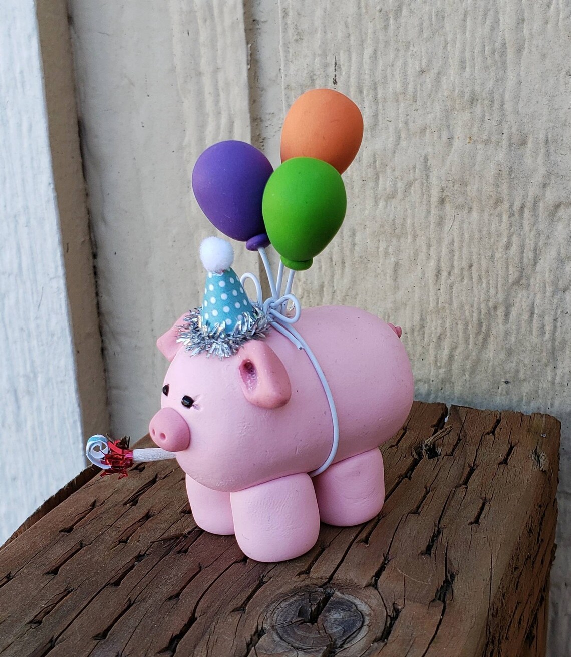 Birthday Party Pig Ornament Cake Topper | Etsy