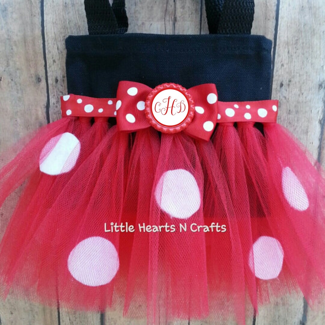 Mini Purse, Polka Dot, Red Mouse Tutu Purse, Canvas Tote Bag - Etsy
