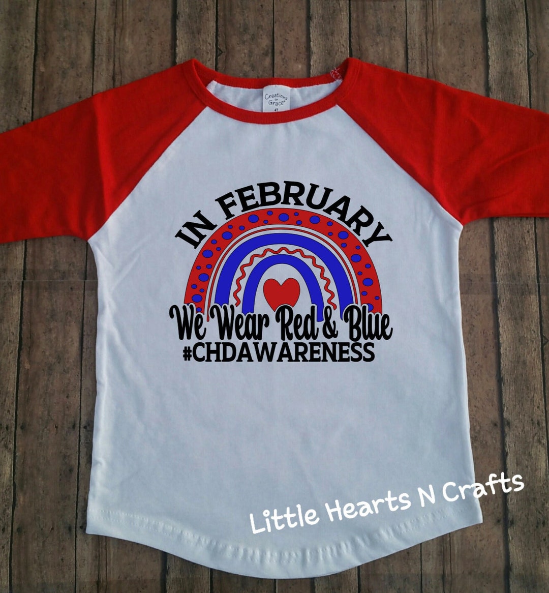 CHD Rainbow, in February We Wear Red and Blue, CHD Ribbon, Heart ...