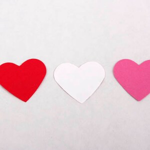Valentine's Day Heart Confetti, Paper Hearts, Red, Pink White Cut Outs ...