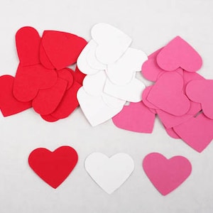 Valentine's Day Heart Confetti, Paper Hearts, Red, Pink White Cut Outs ...