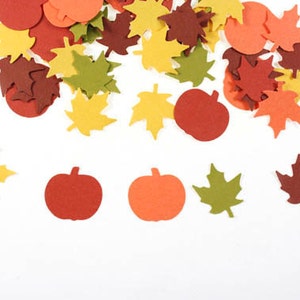 Thanksgiving Confetti, Maple Leaves and Pumpkin Confetti, Die Cut ...
