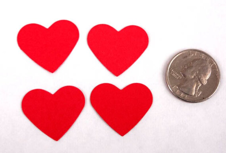 Valentine's Day Heart Confetti, Paper Hearts, Red, Pink White Cut Outs ...