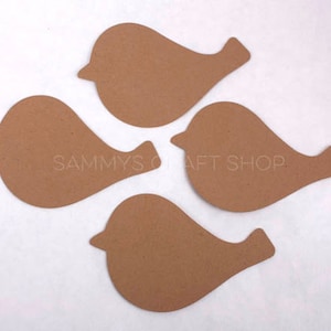 25 Bird Cut Outs, Kraft Brown Die Cut Birds, DIY Bird Tags, A Sweet ...