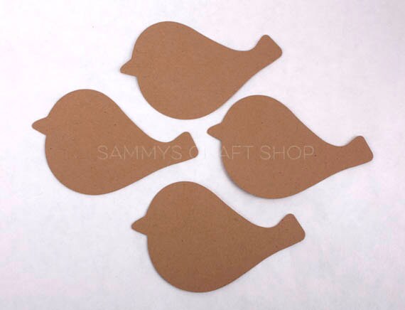 25 Bird Cut Outs, Kraft Brown Die Cut Birds, DIY Bird Tags, A Sweet ...