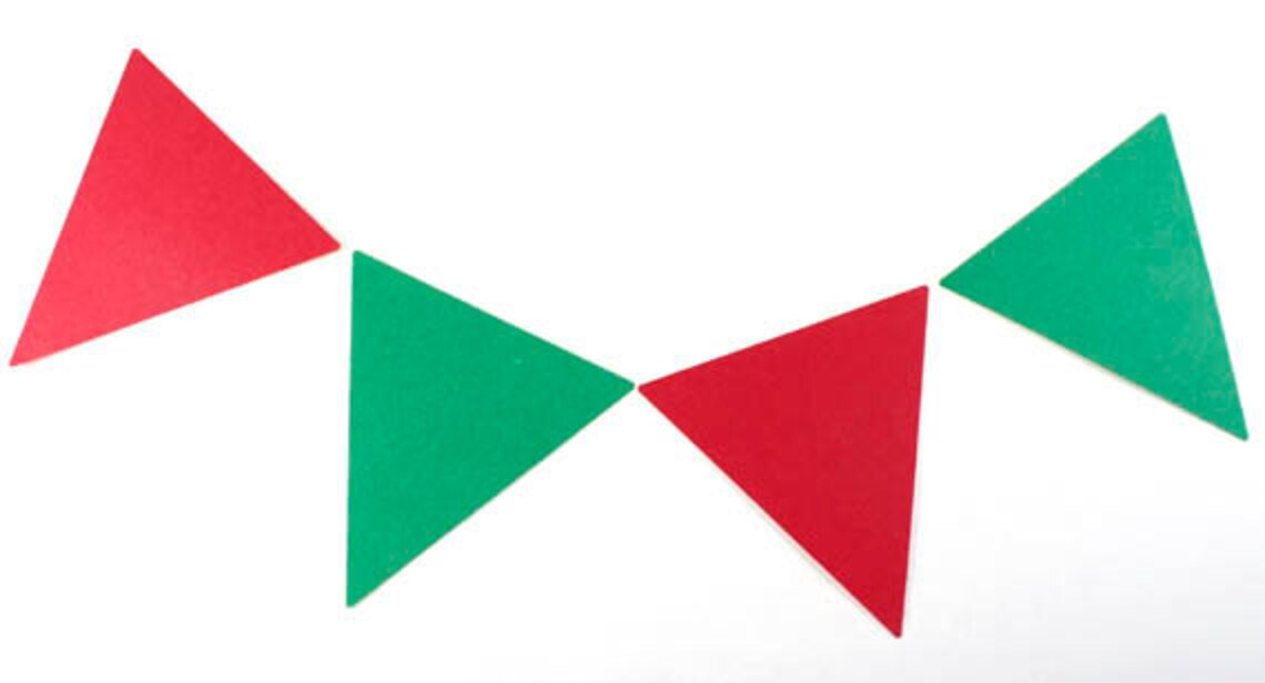 Triangle Flags Die Cuts Red and Green Pennant Flags DIY | Etsy