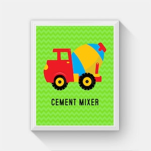 Construction Truck Wall Art Set, Instant Download Construction Theme ...