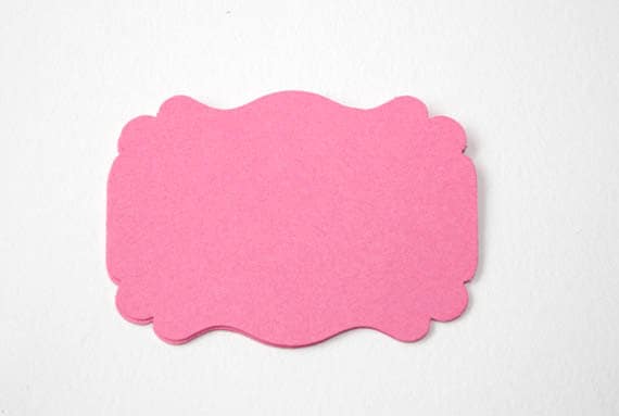 50 Pink Die Cut Tags DIY Gift Tags Favor Tags | Etsy