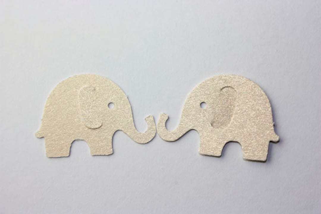 50 First Birthday Elephant Confetti in White Shimmer Stock, Die Cut ...