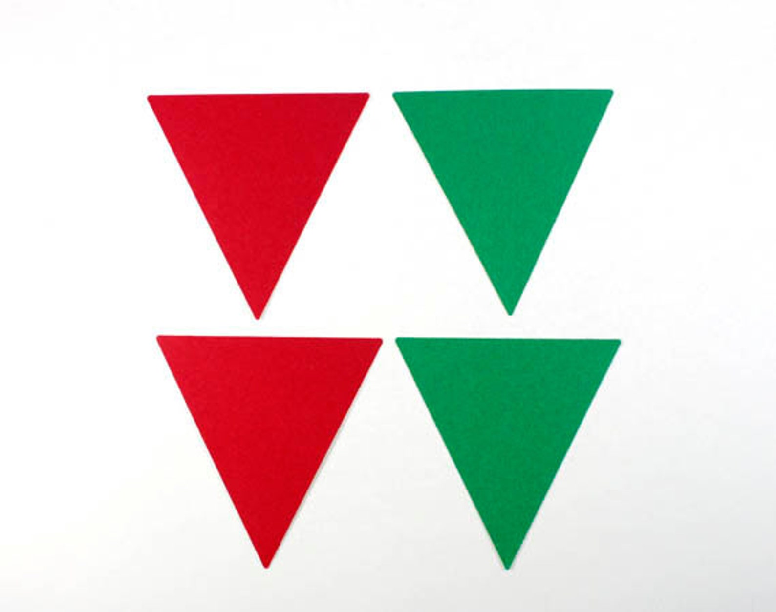 Triangle Flags Die Cuts Red and Green Pennant Flags DIY | Etsy
