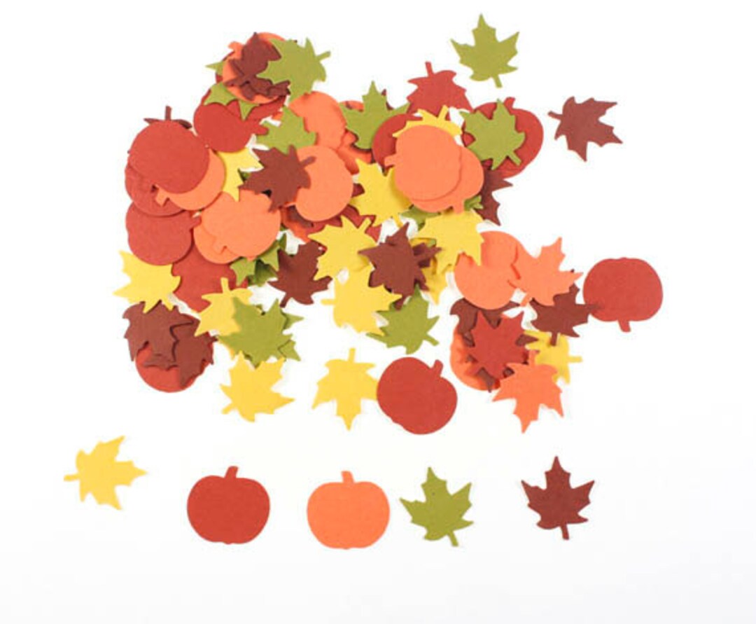 Thanksgiving Confetti, Maple Leaves and Pumpkin Confetti, Die Cut ...
