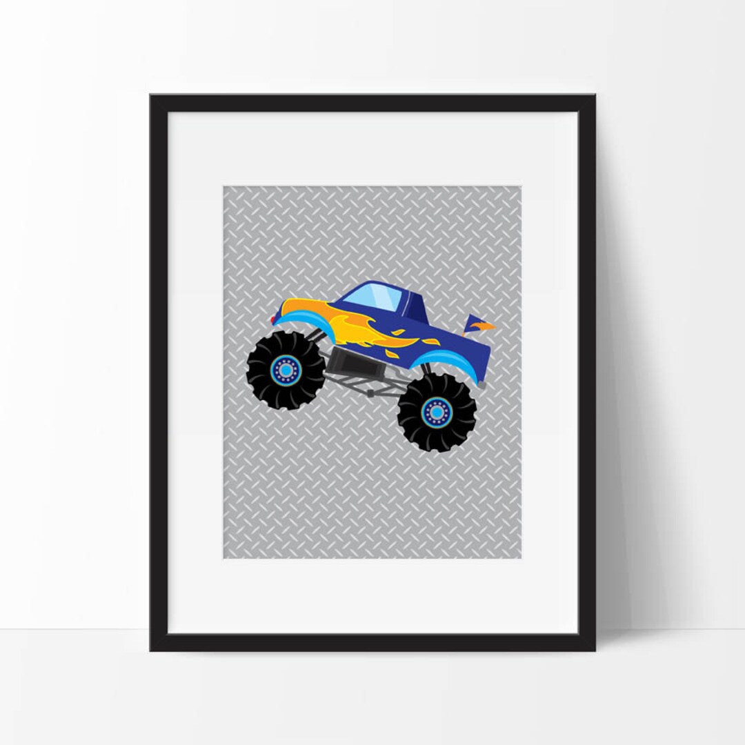Blue Monster Truck Printable, Instant Download Monster Truck Decor ...