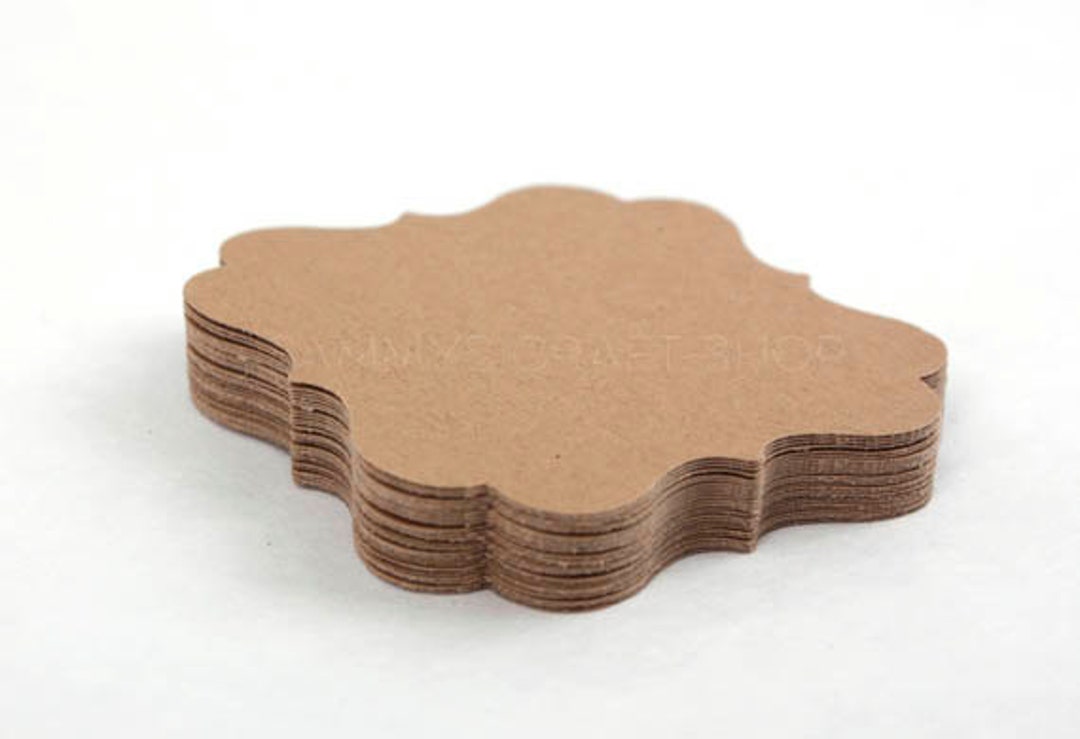 50 Square Bracket Style Tags, Fancy Bracket Die Cuts, Paper Labels ...