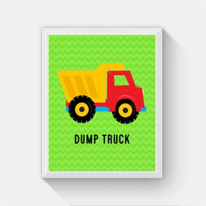 Construction Truck Wall Art Set, Instant Download Construction Theme ...