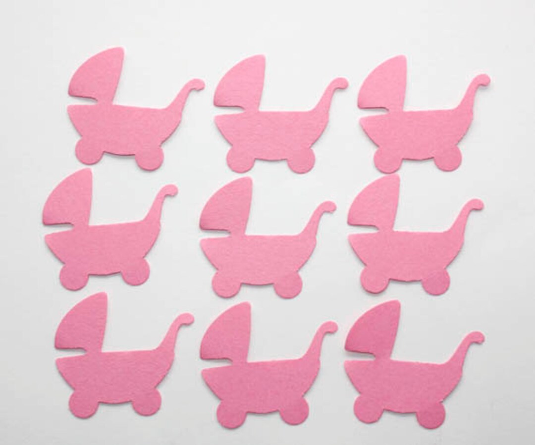 Pink Baby Carriages Stroller Die Cuts, Carriage Theme Baby Shower ...