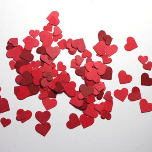600 Valentines Day Heart Confetti MINI Red Heart Confetti | Etsy