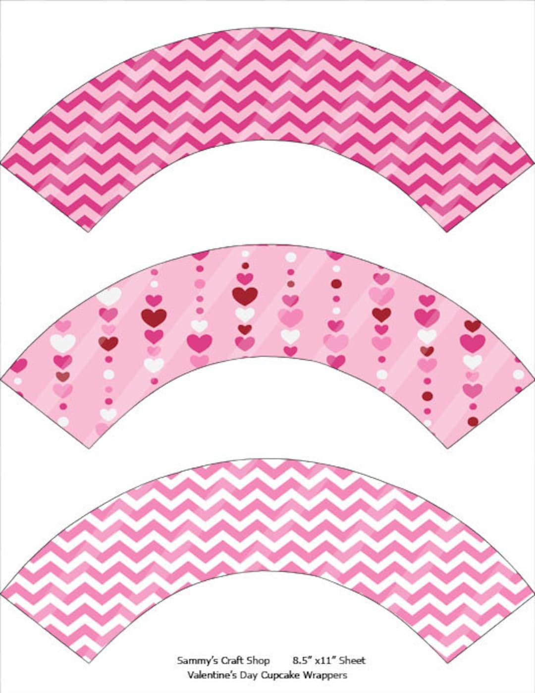 Valentine Cupcake Wrappers, Printable Valentines Day Decor, Instant ...