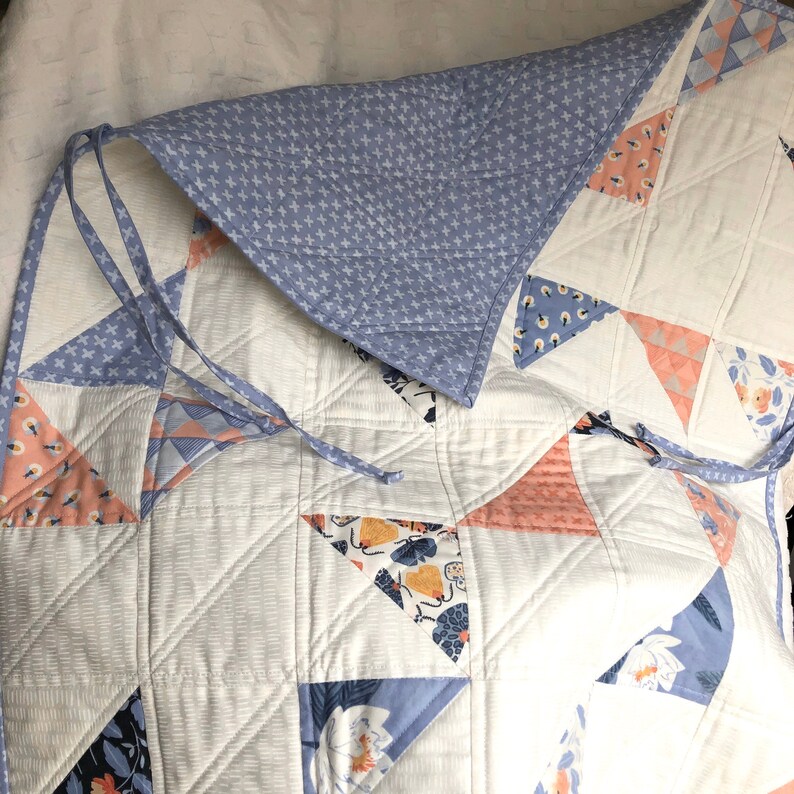 Tossed Triangles Quilt for Stroller/ Car Seatready to Ship - Etsy