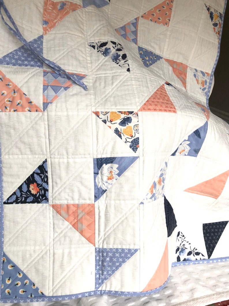 Tossed Triangles Quilt for Stroller/ Car Seatready to Ship - Etsy