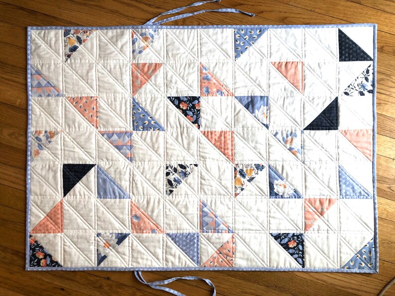Tossed Triangles Quilt for Stroller/ Car Seatready to Ship - Etsy