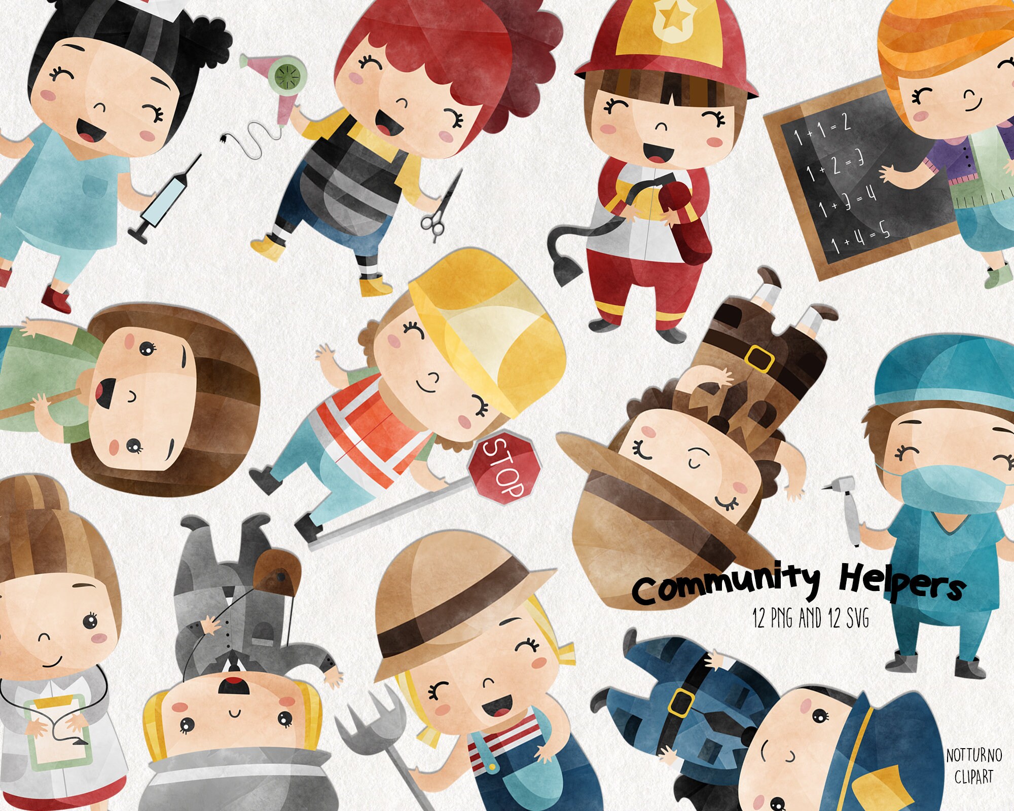 Community Helper Clipart Black And White