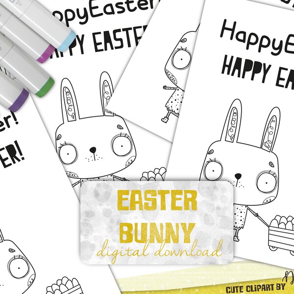 Bunny Digital Stamp - Etsy