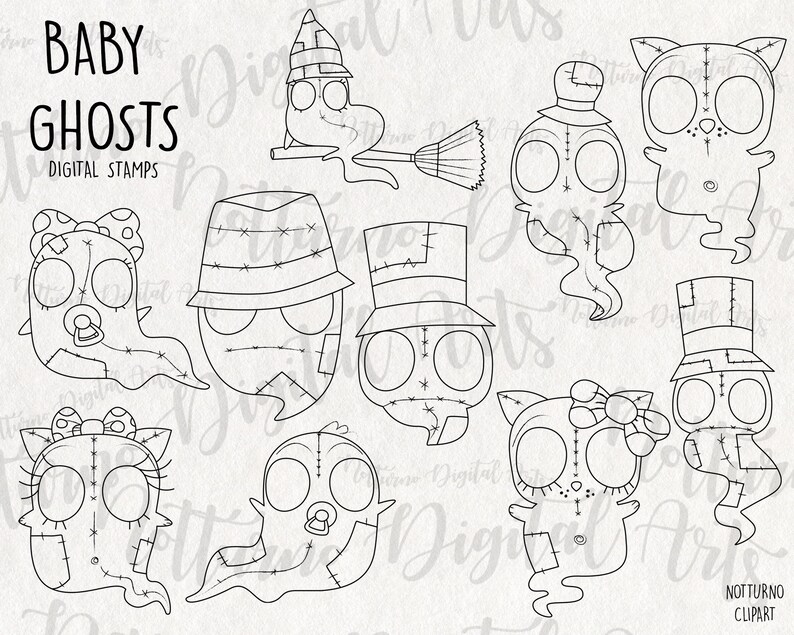 Baby Ghosts SVG Clipart. Halloween SVG Clip Art. Spooky Ghosts - Etsy