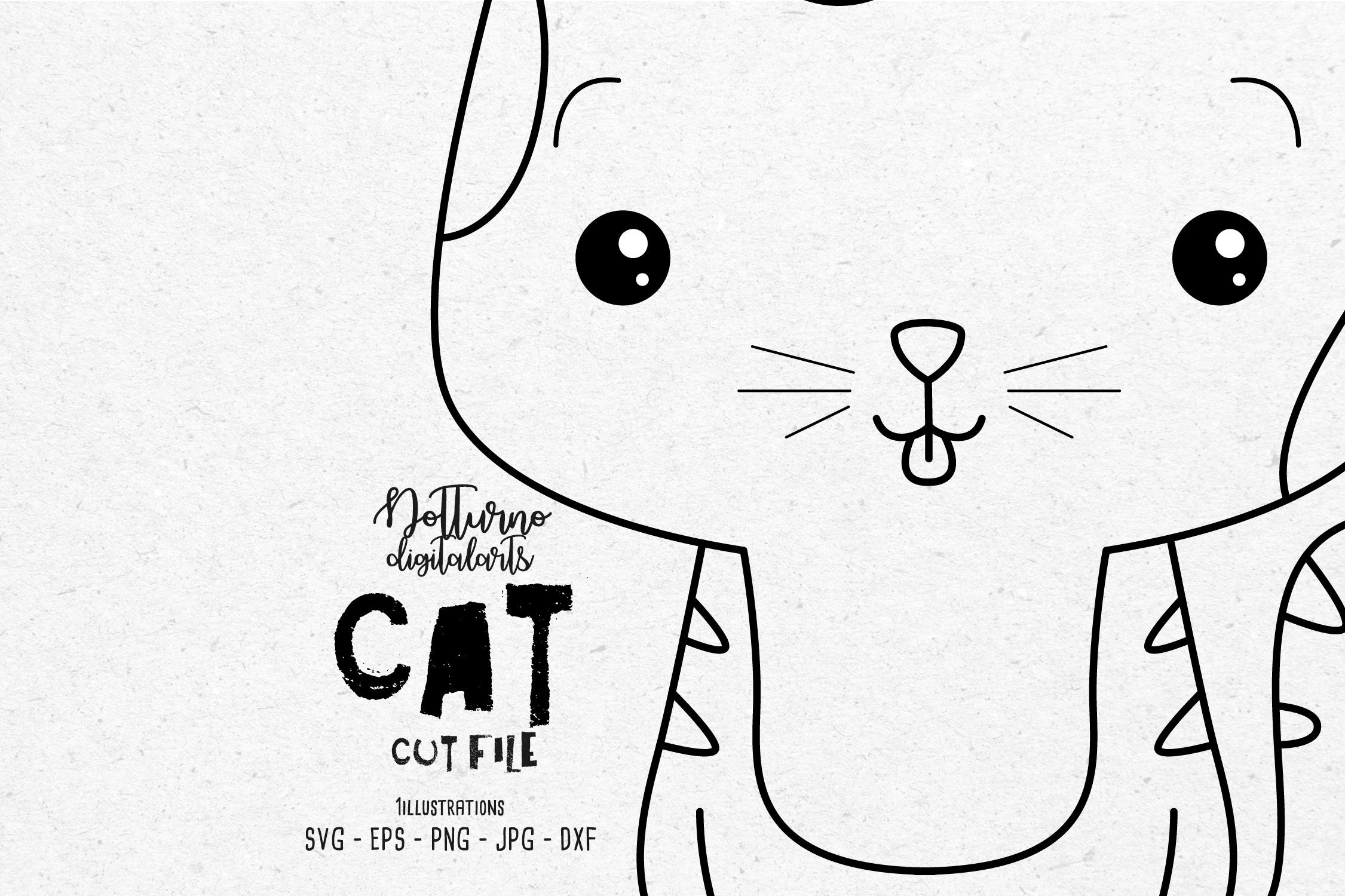 Kawaii Cat Svg 1 Clipart Cute Cat Svg Cute Kawaii Day Etsy Canada