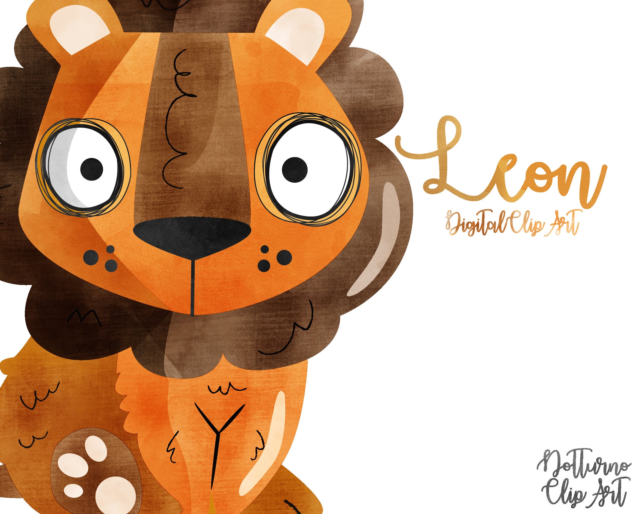 Cute Leon Clipart - Etsy UK