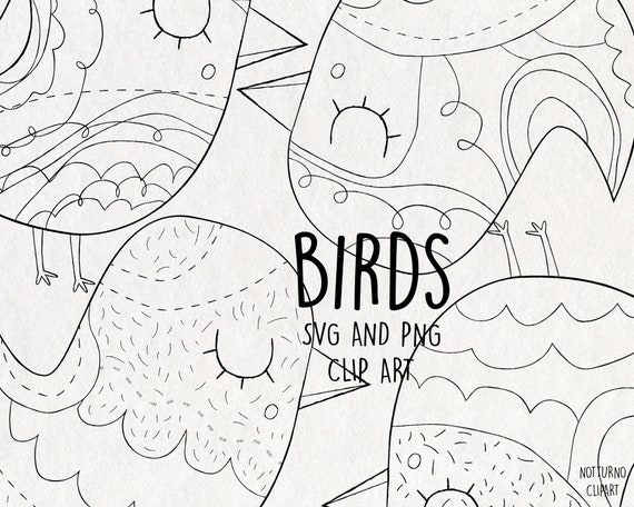 Materials Clip Art & Image Files Doodle Birds png and svg digital ...