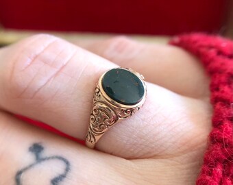 Bloodstone Signet Ring - Etsy