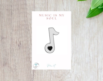 Music Note Enamel Pin - Etsy