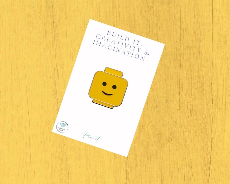 Brick Brik Enamel Pin Badge - Build It, Creativity & Imagination X - Etsy